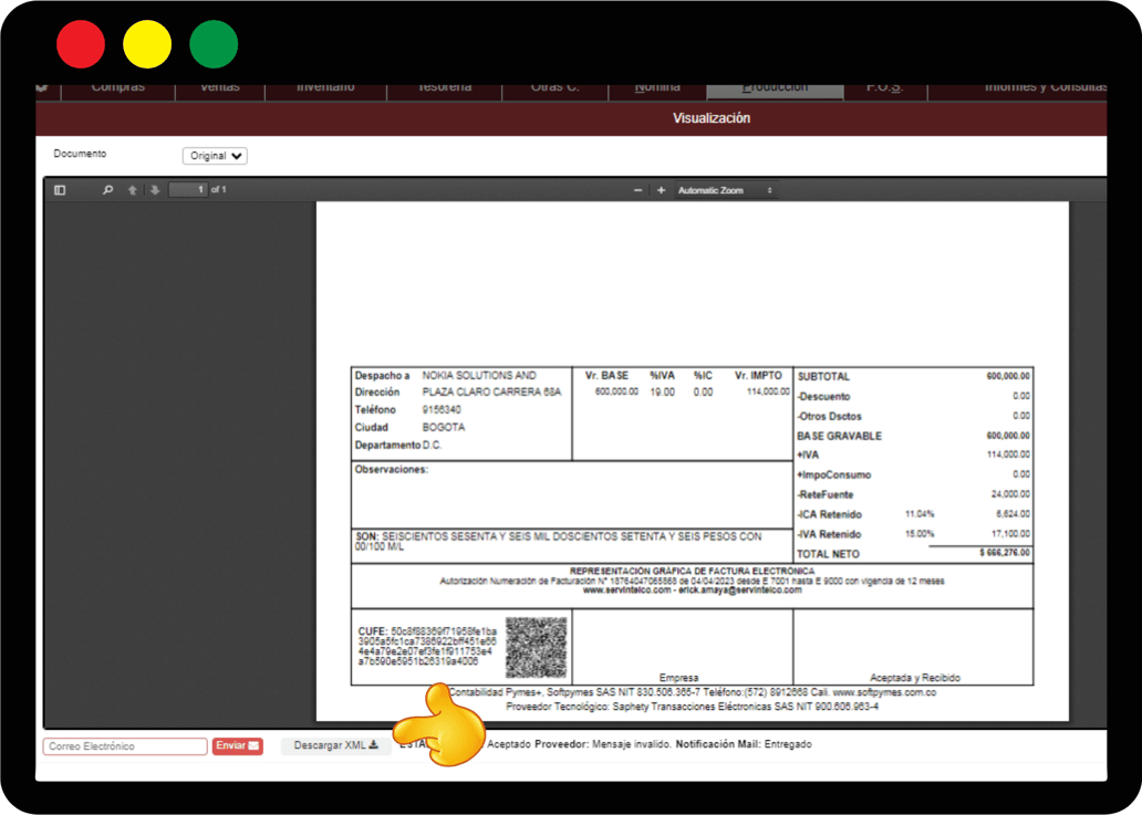 ¿Cómo se descarga el XML en una Factura de Venta Electrónica?